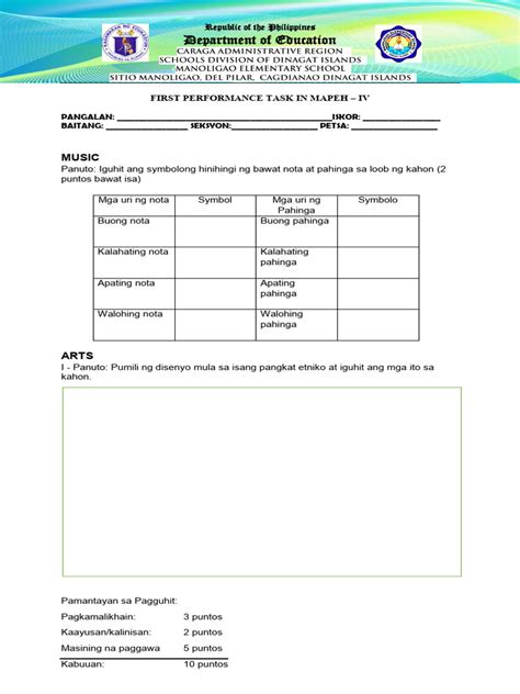 Grade 4 Performance Task In Mapeh Modules 1 3 Pdf