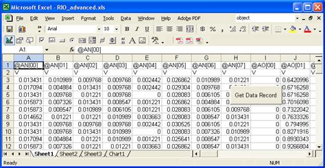 using excel for data logging with an rio pocket plc galil