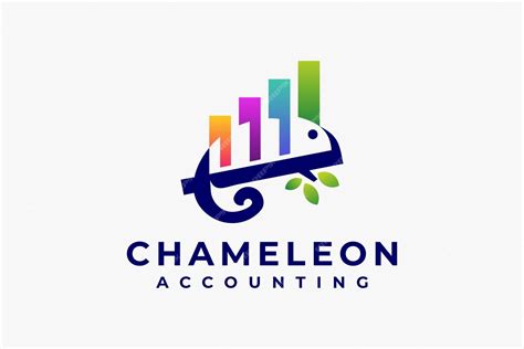 Premium Vector Accounting Logo With Chameleon Negative Space