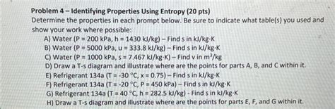 Solved Problem Identifying Properties Using Entropy Chegg