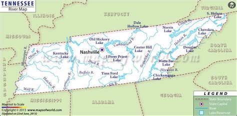 Tennessee River On A Map