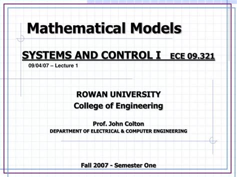 Ppt Mathematical Models Powerpoint Presentation Free Download Id