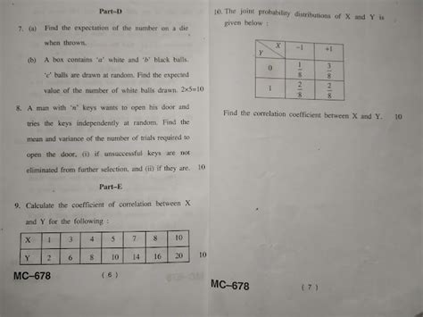 Bca Computer Oriented Statistical Methods Question Paper Hpu