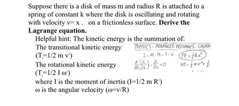 solved suppose there is a disk of mass m and radius r is