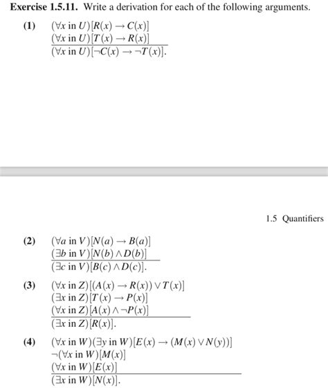 solved exercise 1 5 11 write a derivation for each of the