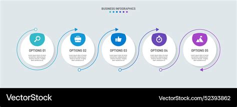 Horizontal Progress Bar Featuring 5 Arrow Shaped Vector Image