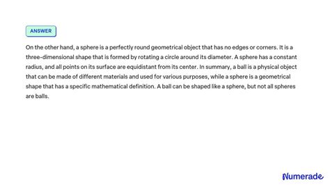 Solved Whats The Difference Between A Ball And A Sphere