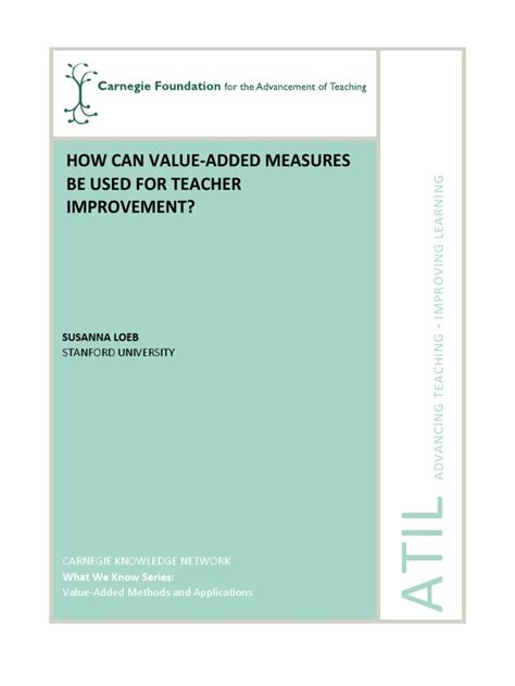 How Can Value Added Measures Be Used For Teacher Improvement Pdf