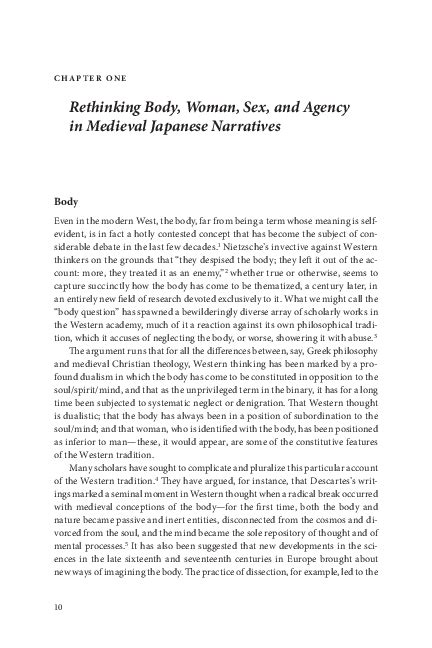 Pdf Rethinking Body Woman Sex And Agency In Medieval Japanese Narratives