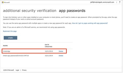 how to create an app password for office 365 accounts with two factor