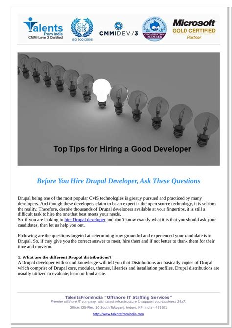 ppt before you hire drupal developer ask these questions powerpoint