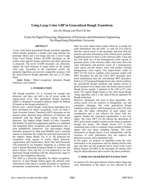 Pdf Using Large Color Lbp In Generalized Hough Transform