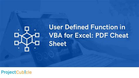 User Defined Function In Vba For Excel Pdf Cheat Sheet