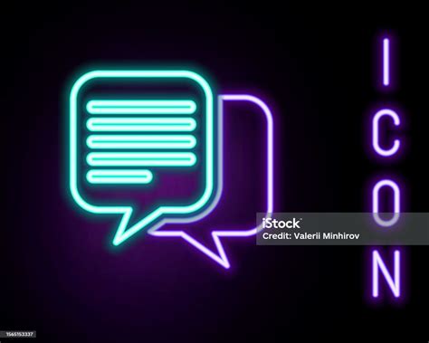 빛나는 네온 라인 채팅 아이콘은 검은 배경에 고립되어 있습니다 말풍선 기호입니다 다채로운 개요 개념입니다 벡터 0명에 대한 스톡 벡터 아트 및 기타 이미지 Istock