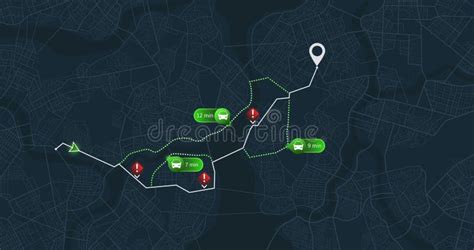 Map Of The Route With Data On The Distance Turns Of The Route Blocked