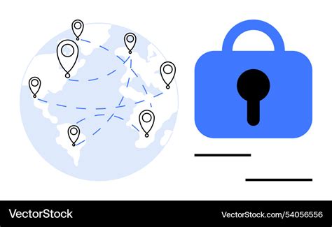 Security And Global Connections Protecting Data Vector Image
