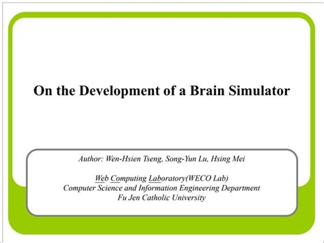 On The Development Of A Brain Simulator Pptx