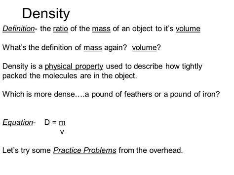 Density Definition