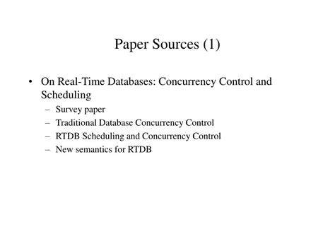 Ppt Real Time Database Scheduling And Concurrency Control Powerpoint Presentation Id1427578