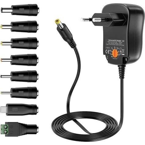12w Ac To Dc Adaptateur Secteur Universel 3v 45v 5v 6v 75v 9v 12v 1a