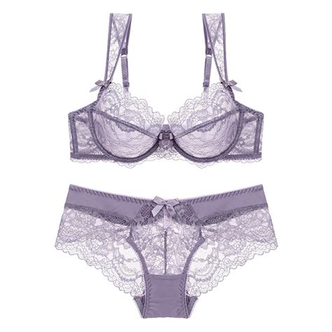 섹시한 레이스 투명한 브래지어와 돌 울트라 얇은 언라인 브래지어와 팬티 세트 플러스 사이즈 속옷 여성 란제리 A B C D 컵