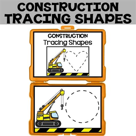 Construction Task Cards Construction Tracing 2d Shapes Centers Task Box