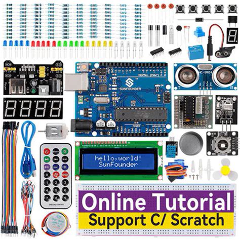 Sunfounder Starter Kit для Arduino Uno уровень для начинающих