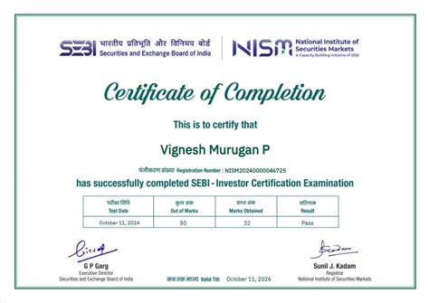 Vignesh Murugan On Linkedin Financialeducation Investmentjourney Sebi Learningandgrowth