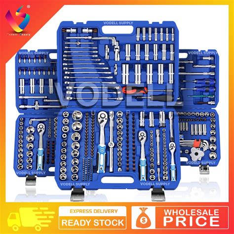Pcs Combination Socket Wrench Ratchet Spanner Tools Set Box Power Tool Car Motor Spark Plug