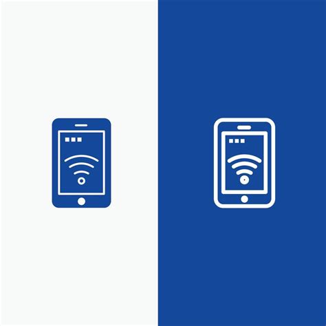 Mobile Sign Service Wifi Line And Glyph Solid Icon Blue Banner Vector Art At Vecteezy