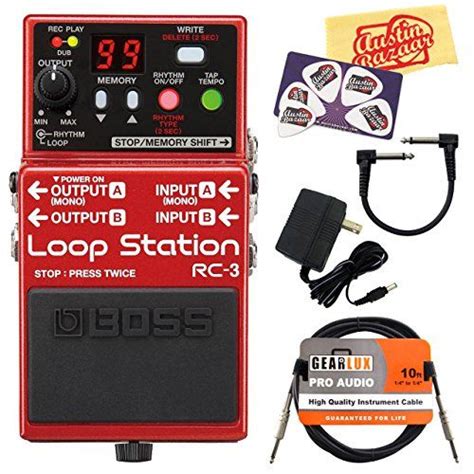 Boss Rc3 Loop Station Guitar Effects Pedal Bundle