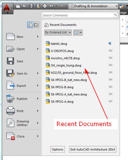 2 1 2 The Application Menu