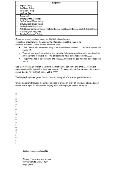 Solved Employee Empid String Firstname String Lastname