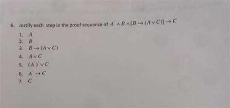 solved b avc c 6 justify each step in the proof sequence