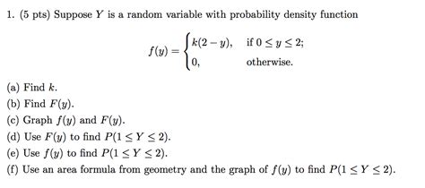 Solved Suppose Y Is A Random Variable With Probability Chegg Com