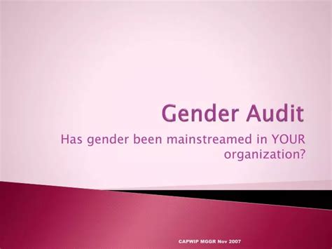 PPT Gender Audit PowerPoint Presentation Free Download ID 5652438