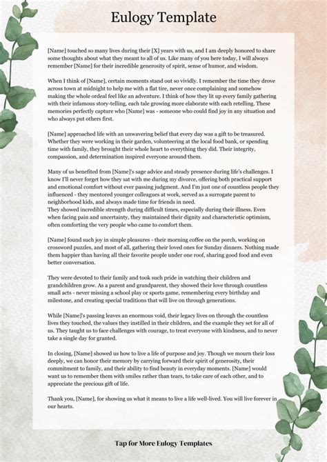 Eulogy Templates Nail Your Eulogy With These Templates