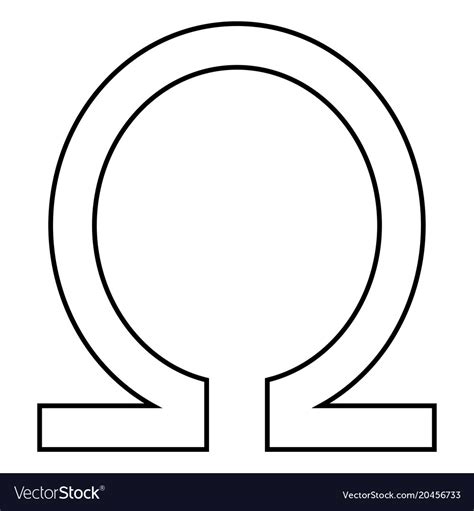 Symbol Omega Icon Black Color Flat Style Simple Vector Image