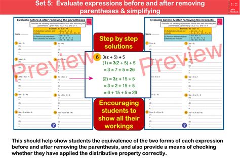 Simplifying And Evaluating Algebraic Expressions Year 7 And 8 Teaching