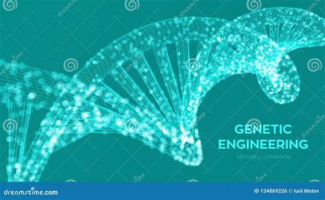 DNA Sequence Wireframe DNA Molecules Structure Mesh DNA Code Editable Template Science And