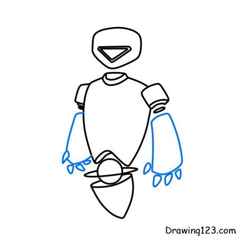 Langkah 7 Jangan Lupa Menggambar Detail Kecil Pada Badan Robot