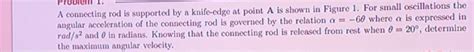 Solved A Connecting Rod Is Supported By A Knife Edge At