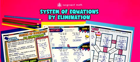 System Of Equations By Elimination Simultaneous Equations Lesson Plan Congruent Math