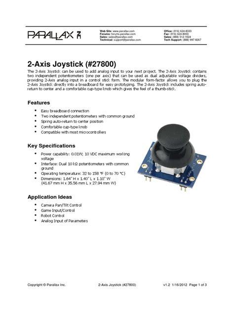 2 axis joystick documentation v1 2 pdf electrical engineering