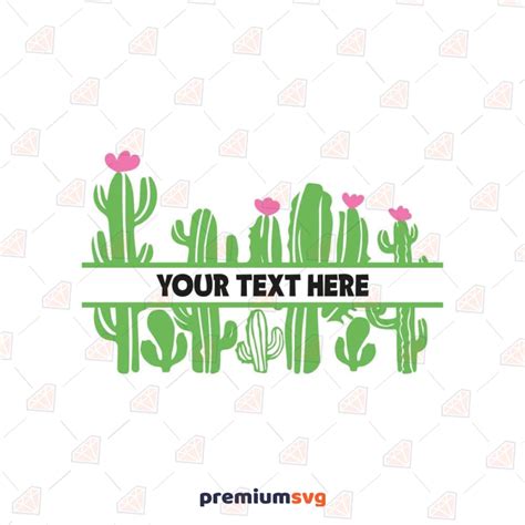 Cactus Monogram Svg Split Cactus Svg Premiumsvg