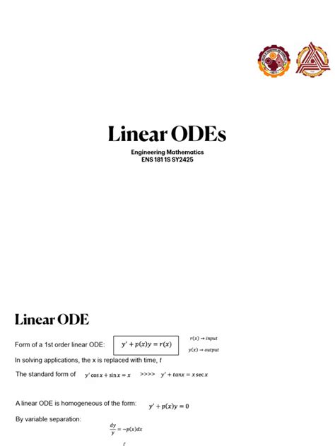 Lecture On Linear Odes Pdf