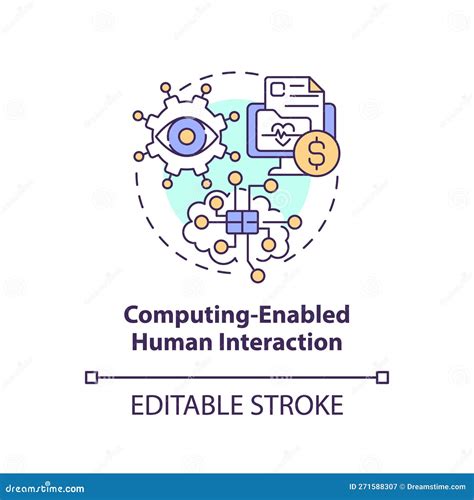 Computing Enabled Human Interaction Concept Icon Stock Vector