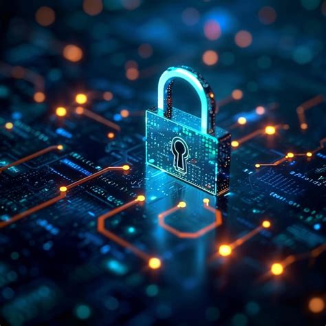 Premium Photo Cybersecurity Concept Digital Lock And Key On An Abstract Background For Social