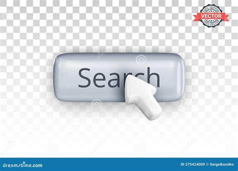 search button and mouse pointer or arrow cursor icon graphical user
