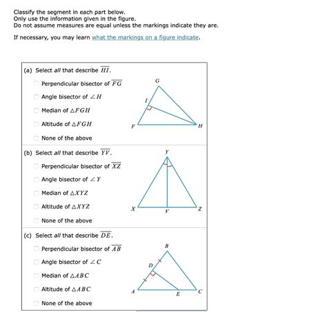 Solved Classify The Segment In Each Part Below Only Use The